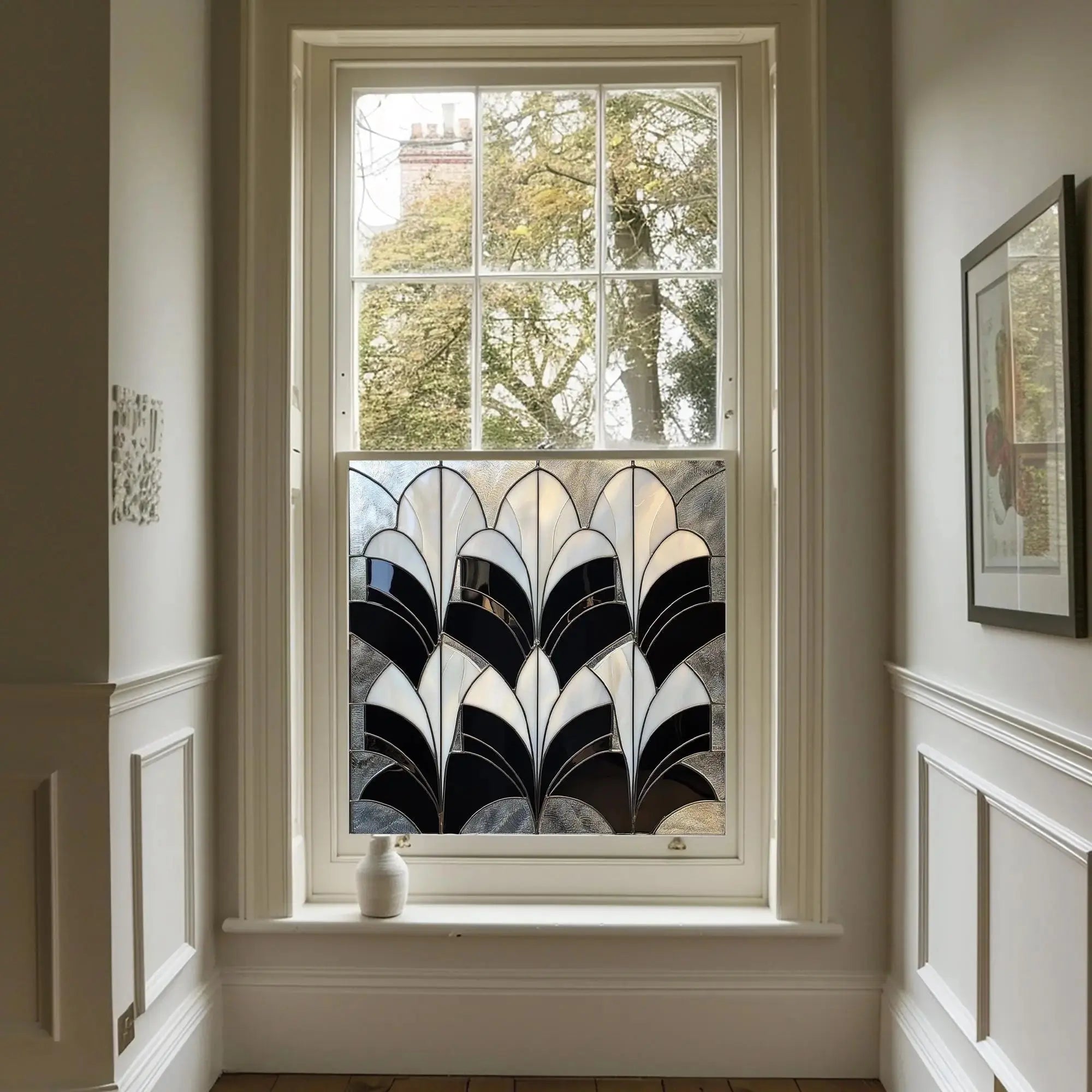 Stylish Monochrome Stained Glass Window Film | Privacy – Creative Windows