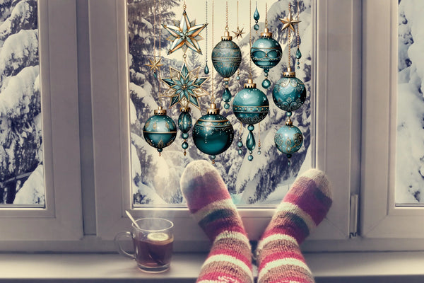 Enchanting Christmas Window Stickers - Double-Sided & Reusable ...